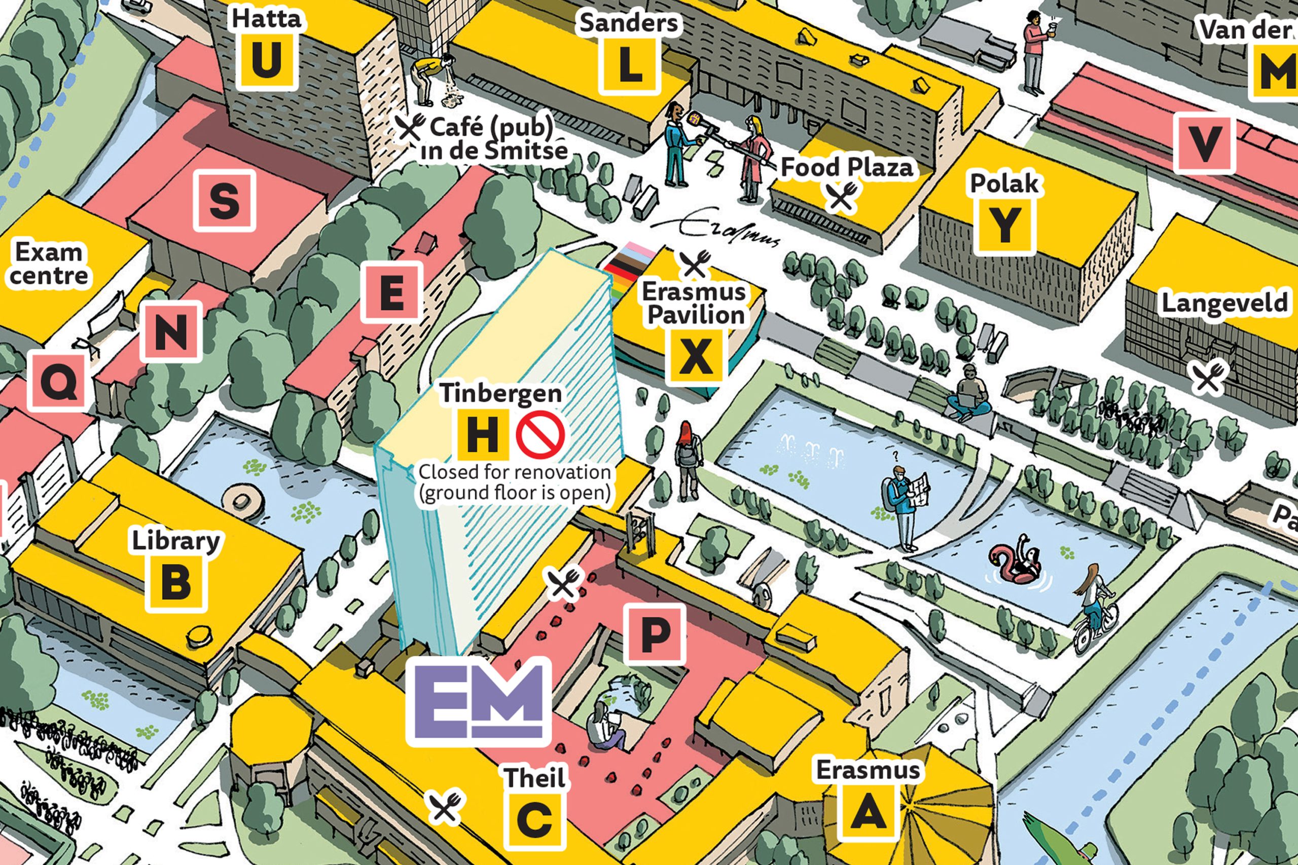 Weet je waar je moet zijn op de campus met deze plattegrond van EM ...